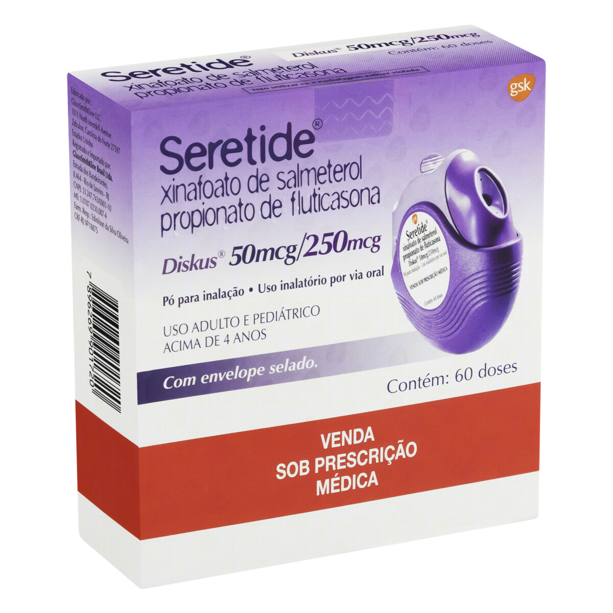SERETIDE 50MCG + 250MCG GSK CAIXA 60 DOSES PÓ INALATÓRIO POR VIA ORAL ...