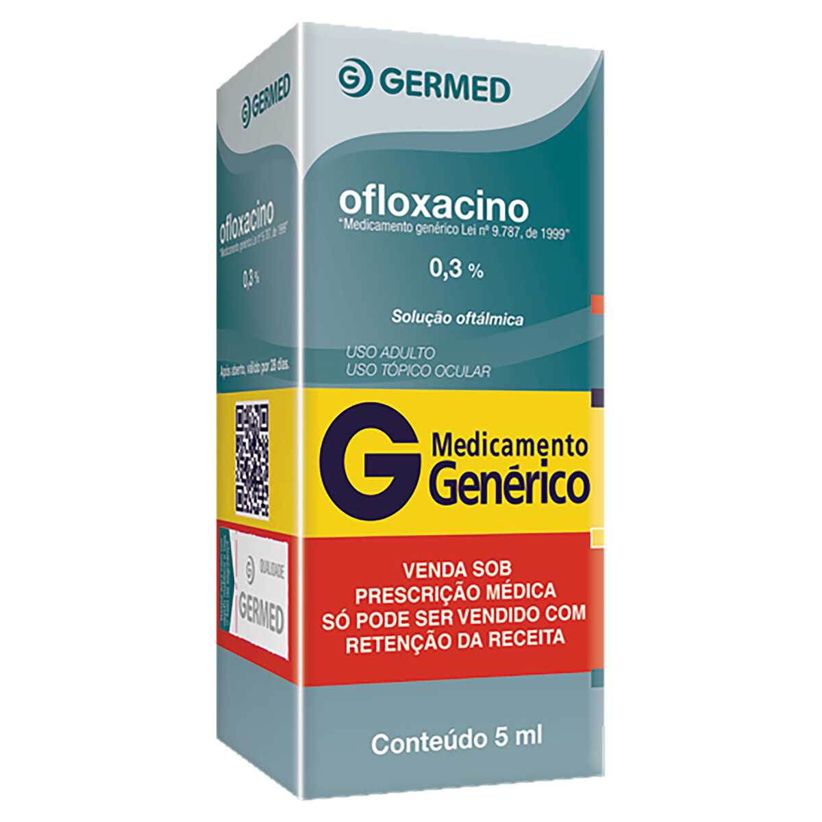OFLOXACINO 0,3% GERMED CAIXA 5ML SOLUÇÃO OFTÁLMICA TÓPICO + CONTA-GOTAS ...