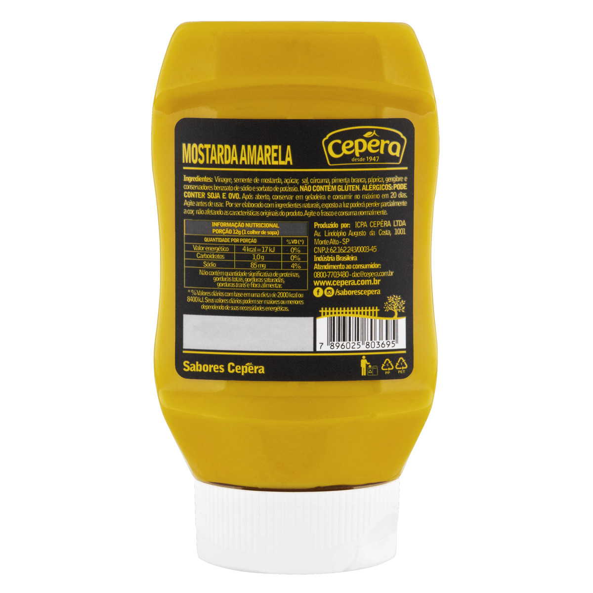 MOSTARDA AMARELA SABORES CEPÊRA SQUEEZE 350G · ilergic - Para você