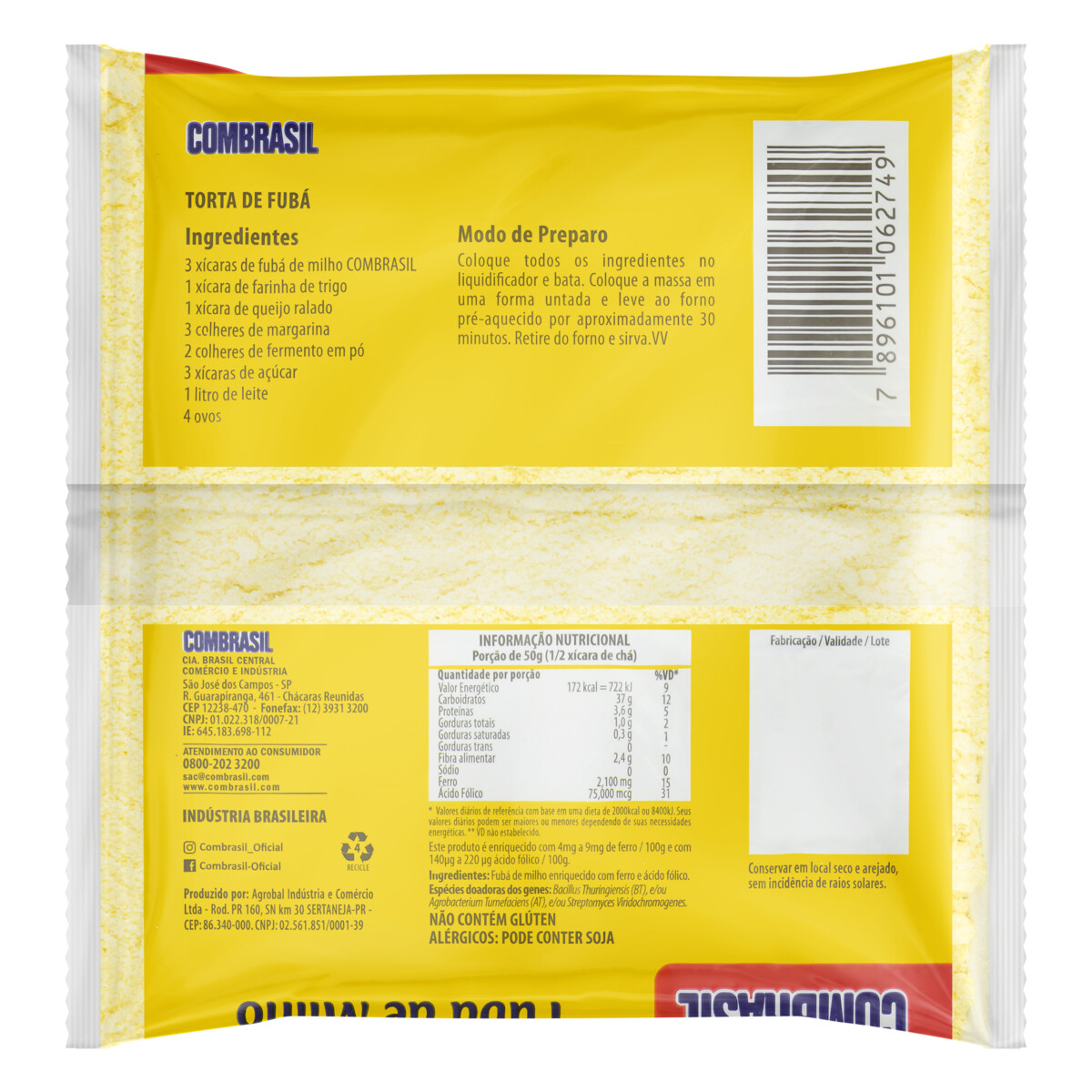 FUBÁ DE MILHO COMBRASIL PACOTE 500G · ilergic - Para você